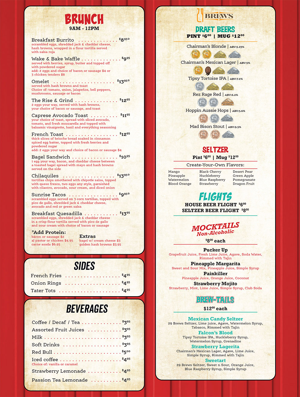 Menu - Red Falcon